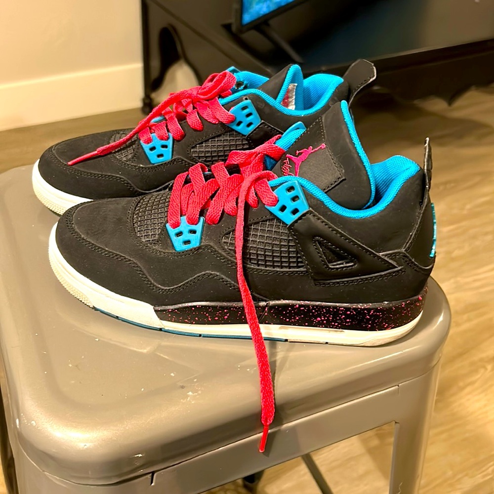 Nike Jordan 4 Retro Black Vivid Pink Us Youth Size 4.… - Gem